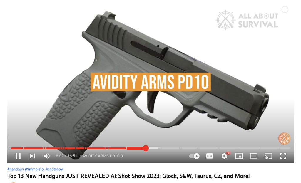 PD10 included as a Top Gun of SHOT 2023! - Avidity Arms