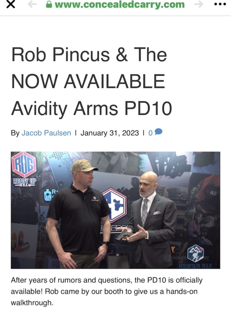 Concealedcarry.com looks at the PD10 - Avidity Arms