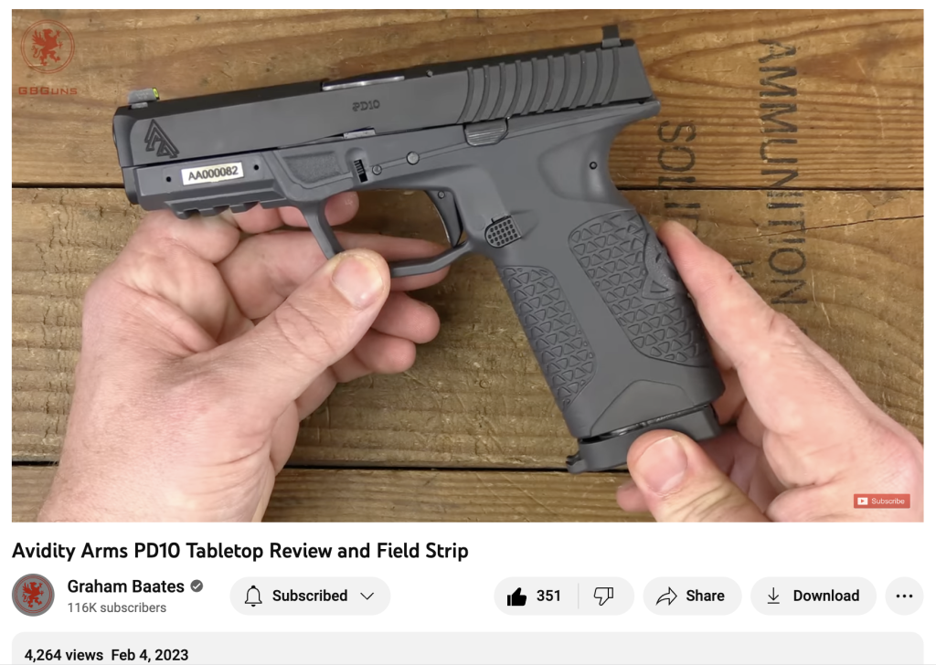 GB Guns: Tabletop Overview of the PD10! - Avidity Arms