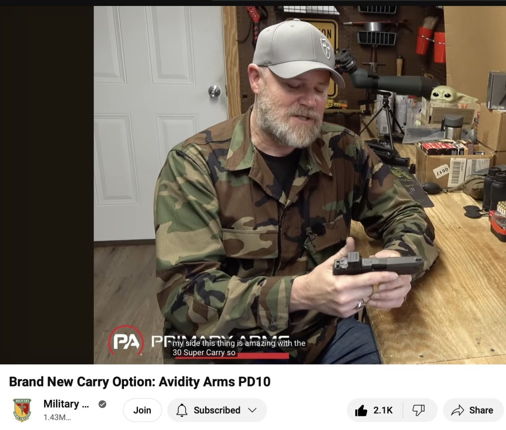Military Arms Channel Reviews the PD10 Pistol - Avidity Arms